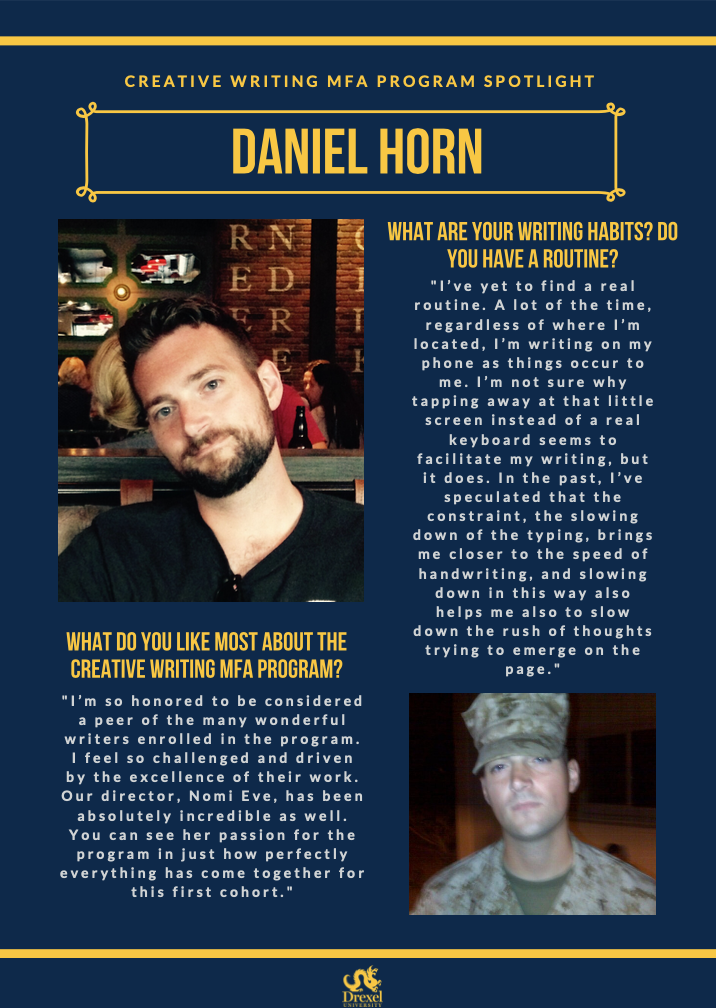 Creative Writing MFA Spotlight: Daniel Horn – Drexel Publishing Group